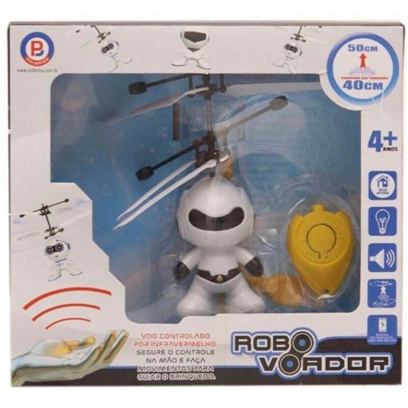 Figura Eletrônica - Mini Drone com Sensor - Robô Voador - Polibrinq