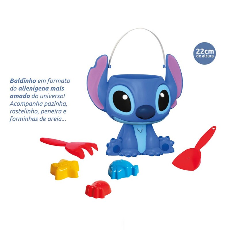 Balde de Praia Infantil - Disney Stitch - Rosita