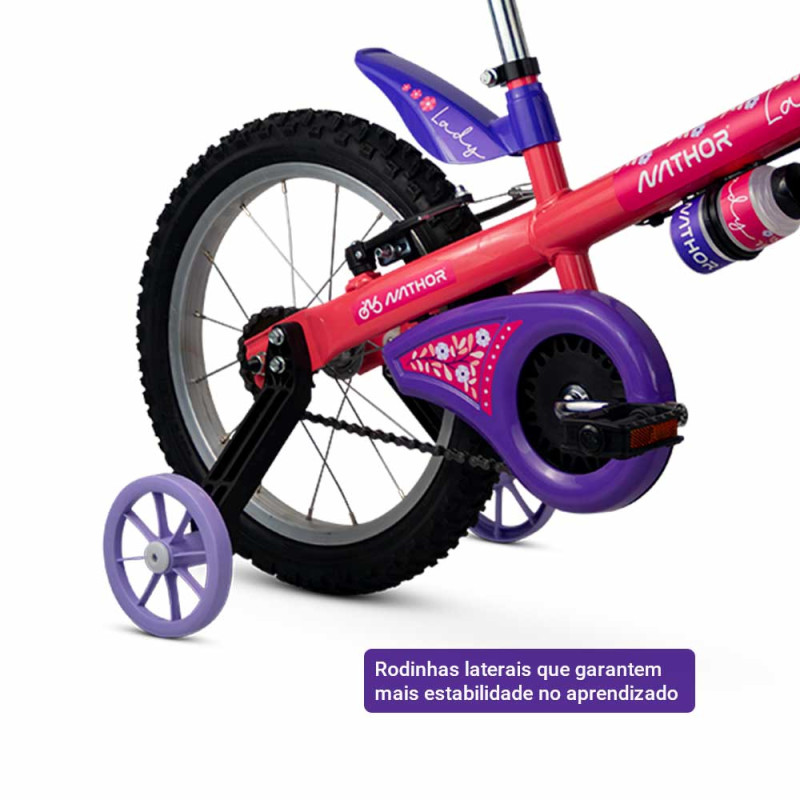 Bicicleta Infantil com Rodinhas - Aro 16 - Lady 2 - Nathor