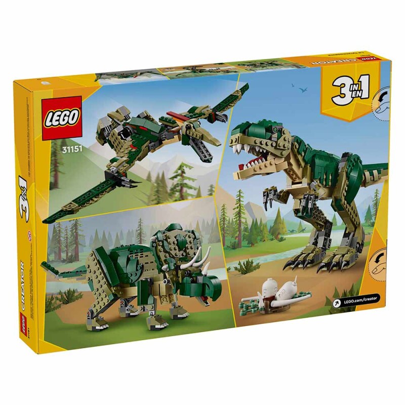 Blocos de Montar - 3 em 1 - T-Rex - 626 peças - LEGO Creator