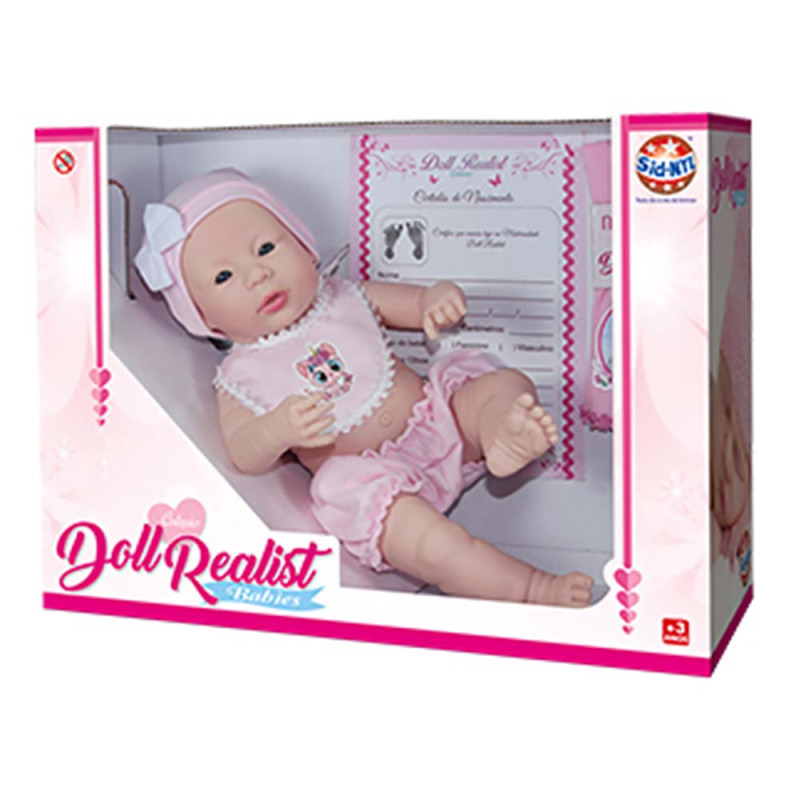 Boneca Articulada - 37 cm - Doll Realist Babies - Babador - Sid-Nyl