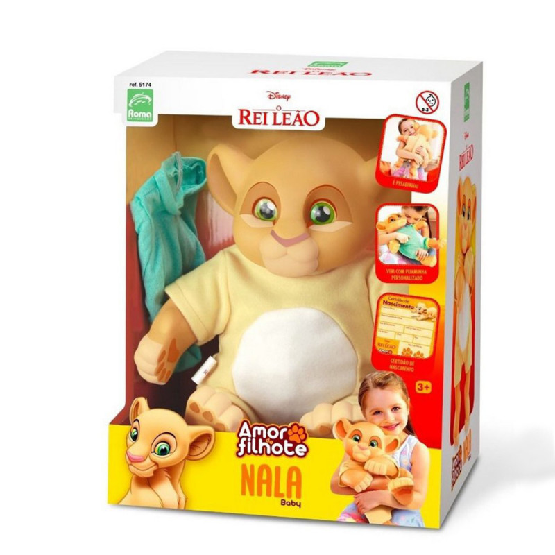 Boneca de Vinil - Amor de Filhote - Disney - Rei Leão - Nala Baby - Roma