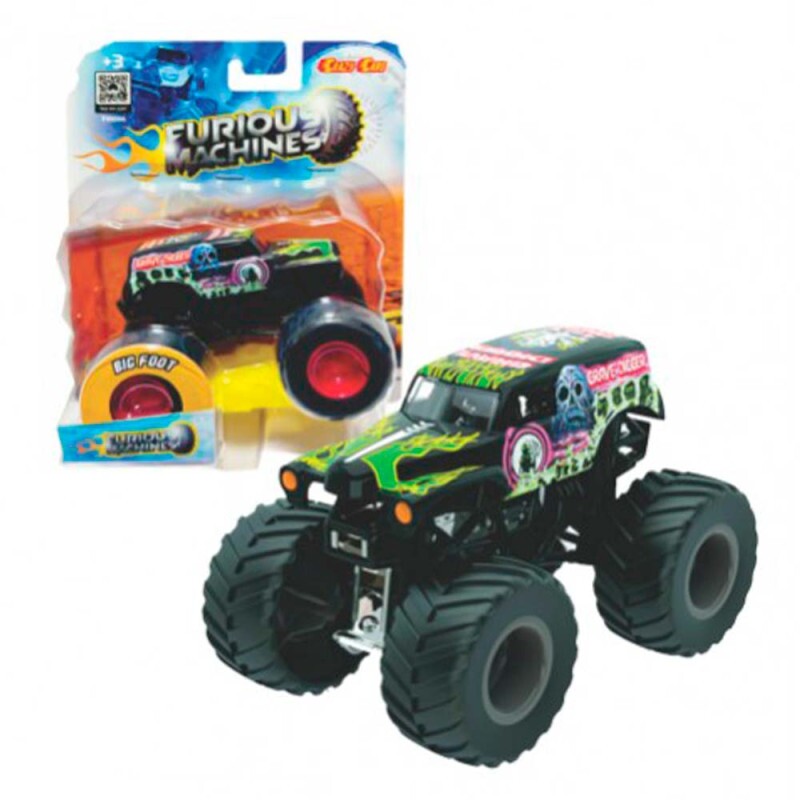 Carrinho Roda Livre - Crazy Cars - Furious Machine - Grave Digger - Sapico Toys