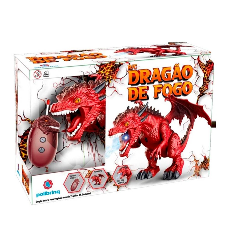 Figura Eletrônica com Controle - Robô - Dragão de Fogo - Polibrinq