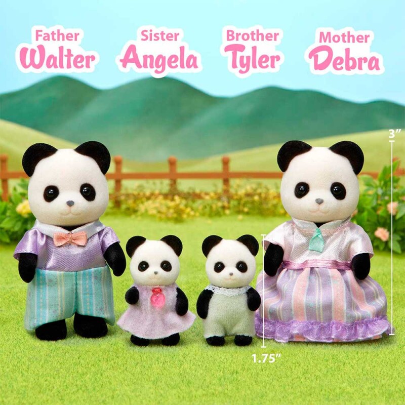 Figuras - Sylvanian Families - Família dos Pandas Graciosos - Epoch Magia