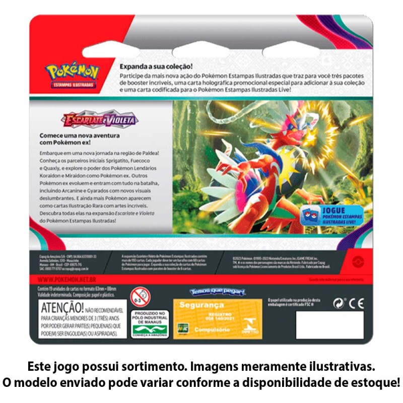 Jgs Brinq Carton Pokemon Ev1 Blister Triplo Escarlate