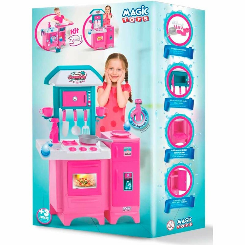 Kit Cozinha Infantil Completa e Lavanderia Lava e Passa - Magic Toys