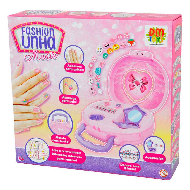 Kit Manicure Infantil - Fashion Unha Mania - Maleta - DM Toys