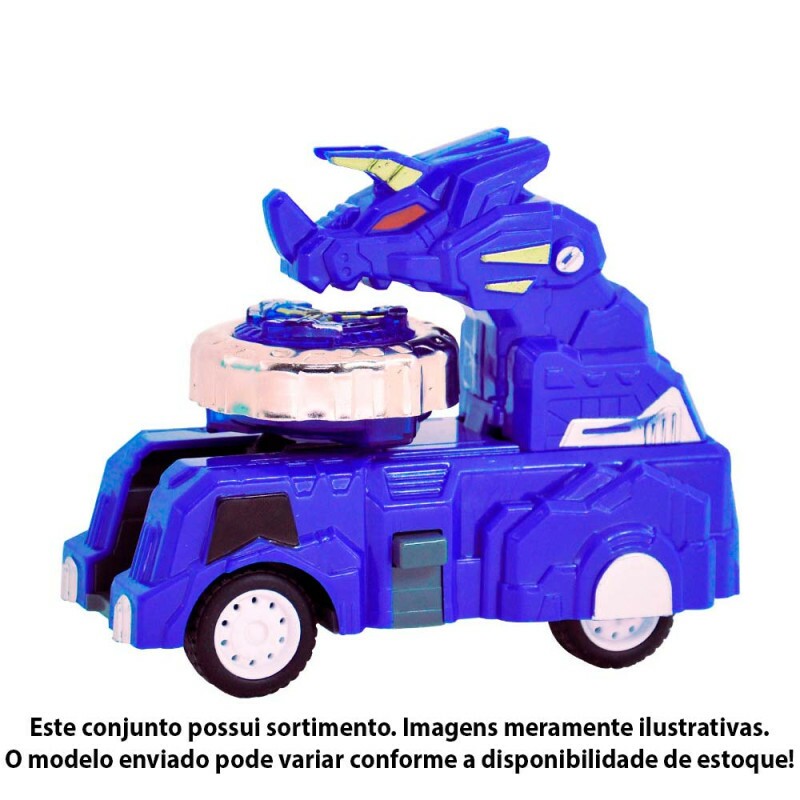 Lançador e Pião de Batalha - Dino Tiger Car - ZipZap - Sortido - DM Toys