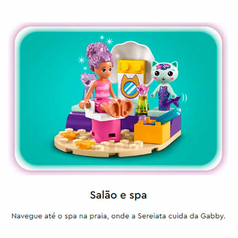 LEGO Gabby’s DollHouse - Navio e Spa da Gabby e Sereiata - 88 peças - Lego
