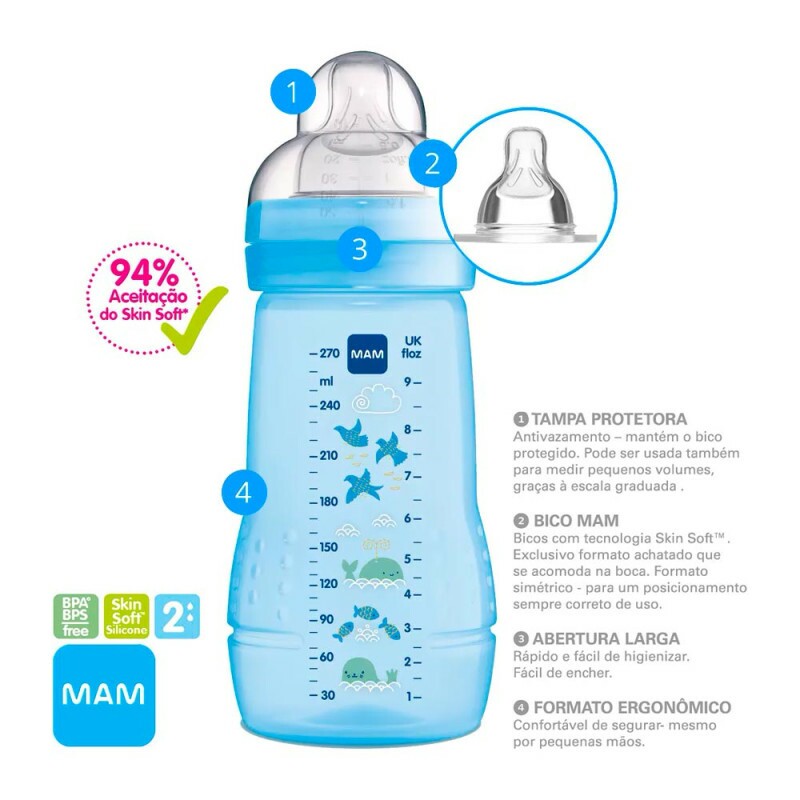 Mamadeira - Easy Active - 270ml - Azul - MAM