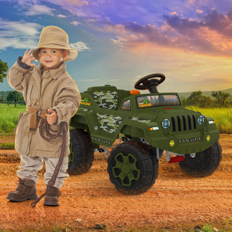 Mini Veículo a Pedal - Ecojipe Patrulha Florestal - Verde - Bandeirante