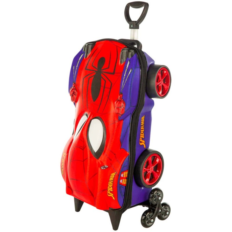 Mochila 3D de Rodinhas Infantil - Homem-Aranha - Maxtoy