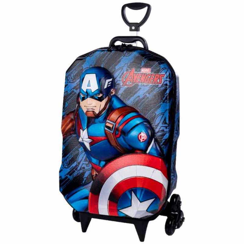 Mochila 3D de Rodinhas Infantil - Marvel Avengers - Capitão América ...
