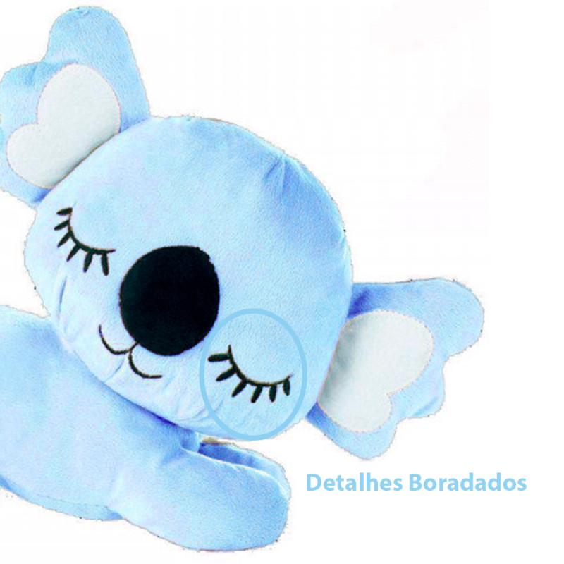 Pelúcia Infantil - 30 cm - Coala - P - Azul - W.U. Bichos de Pelúcia
