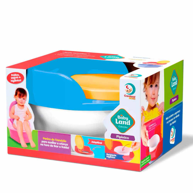 Penico Troninho Infantil - Baby Land - Pipinico Azul - Cardoso Toys